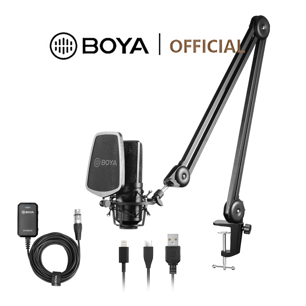 Boya BY-M1000 Pro ชุดไมโครโฟนคอนเดนเซอร์ พร้อมแขนบูมมิกเซอร์ สําหรับ ...