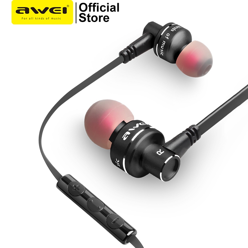 Awei ES-10TY หูฟังอินเอียร์ แบบมีสาย 3.5 มม. พร้อมไมโครโฟน 11.5 มม. | Shopee Thailand
