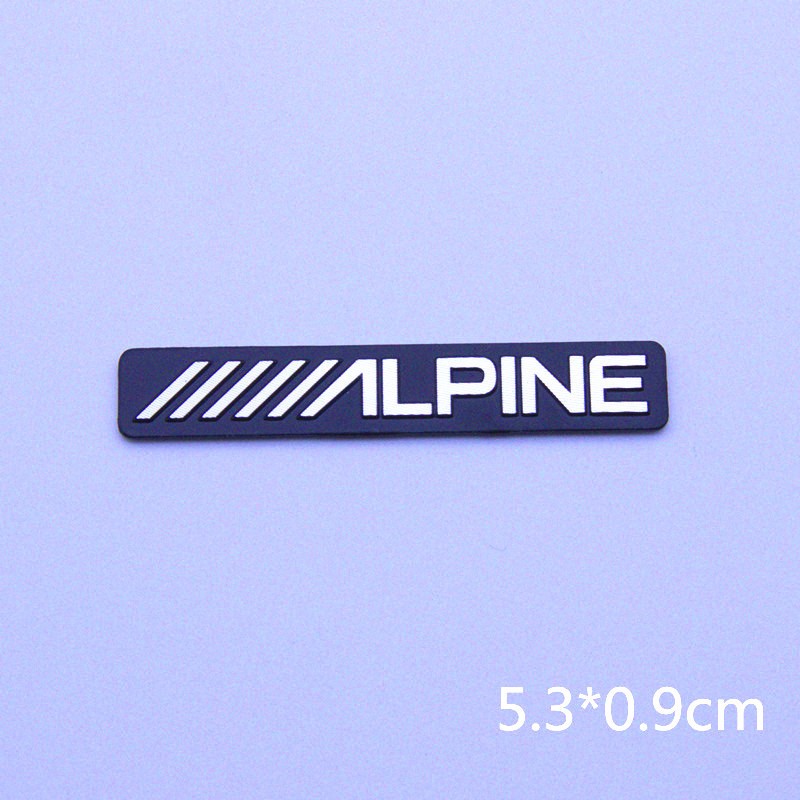 1 ชิ้น สําหรับ ALPINE อลูมิเนียม ป้ายลําโพง โลโก้ DECAL สเตอริโอ รถยนต์ ...