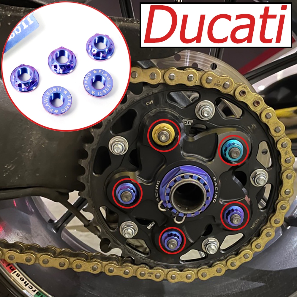 Flawless-ti Gr5 Ducati น็อตเฟืองไทเทเนียม M10×1.0 สําหรับ Panigale V2 ...