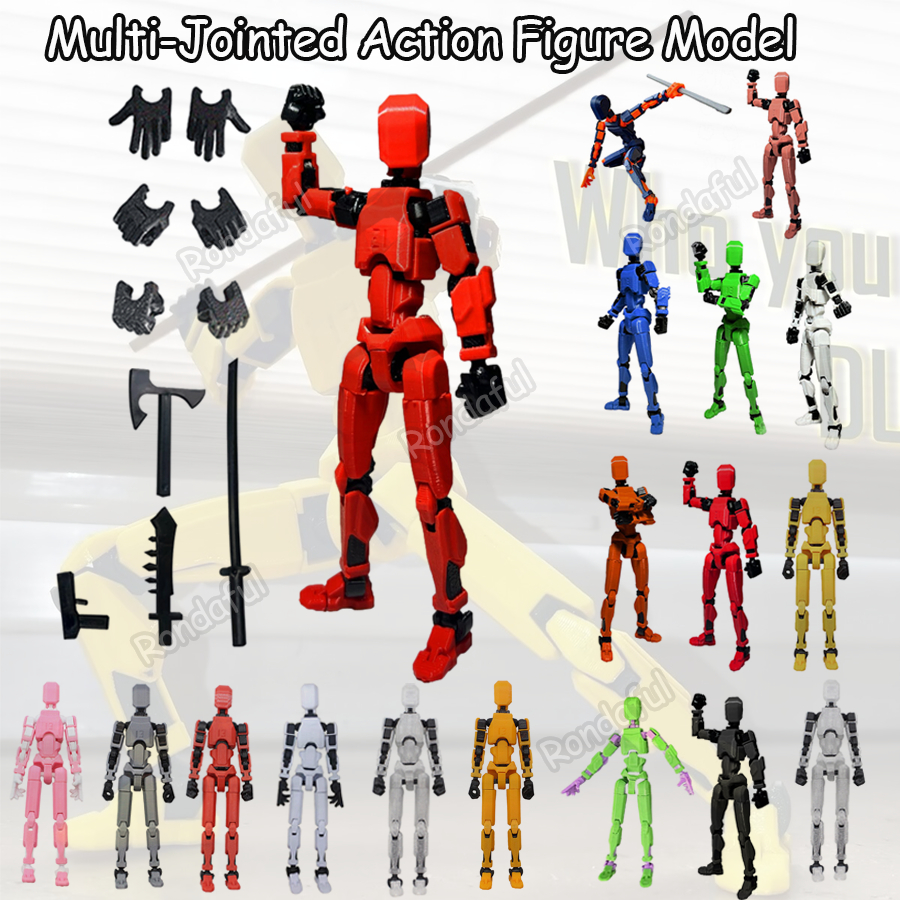3D การพิมพ์ Jointed Action Figure ของเล่น DIY ประกอบหุ่นยนต์เคลื่อนย้าย ...