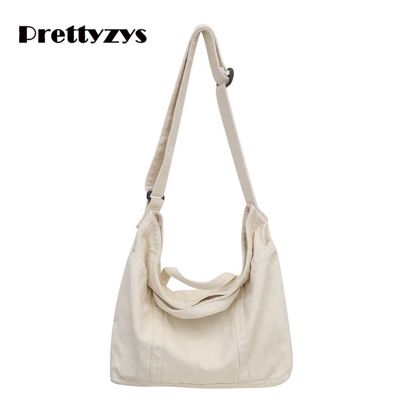 Tote Bag Prettyzys 2024 Korean Large capacity Crossbody Canvas Bag For Couple Students | Shopee ...
