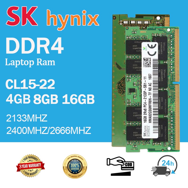 [24h SENT] Sk Hynix DDR4 4GB 8GB 16GB DDR4 2133 Mhz 2400MHZ 2666MHZ PC4 1Rx8 2133 MHZ หน่วย ...