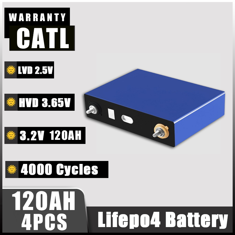 【4 ชิ้น】CATL Lifepo4 Battery 120AH High Cycle 3.2v สำหรับอุปกรณ์ไฟฟ้า ...