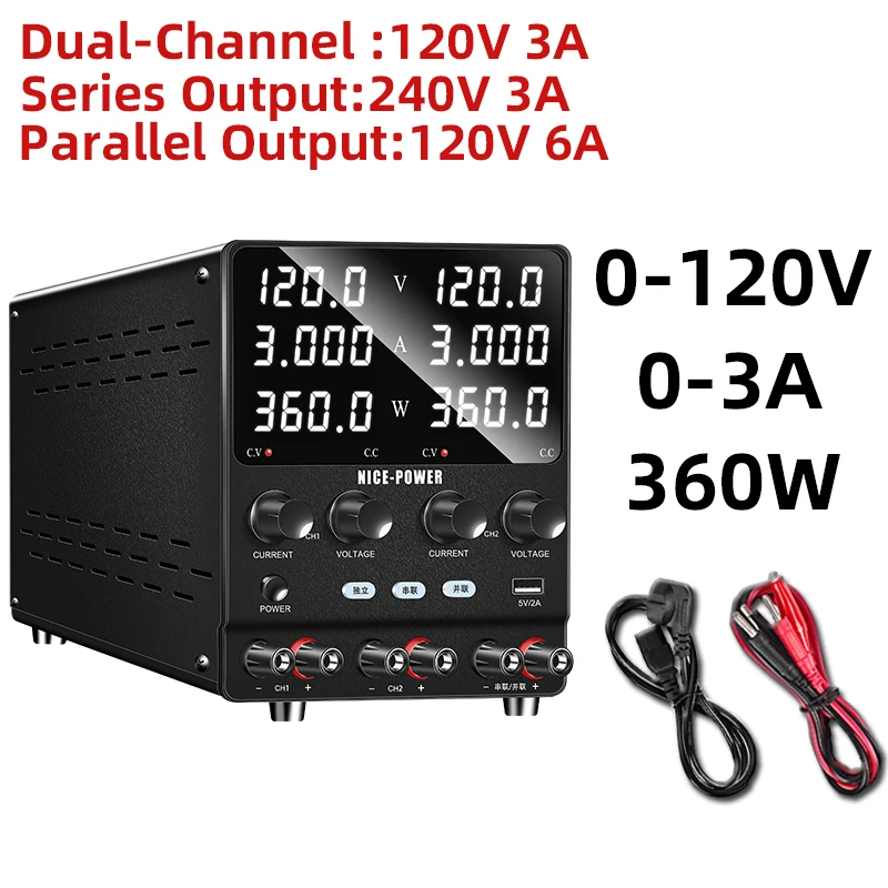 NICE-POWER Dual DC Power Supply แหล่งจ่ายไฟ DC แบบคู่ตัวแปร: 30 V 10A ...