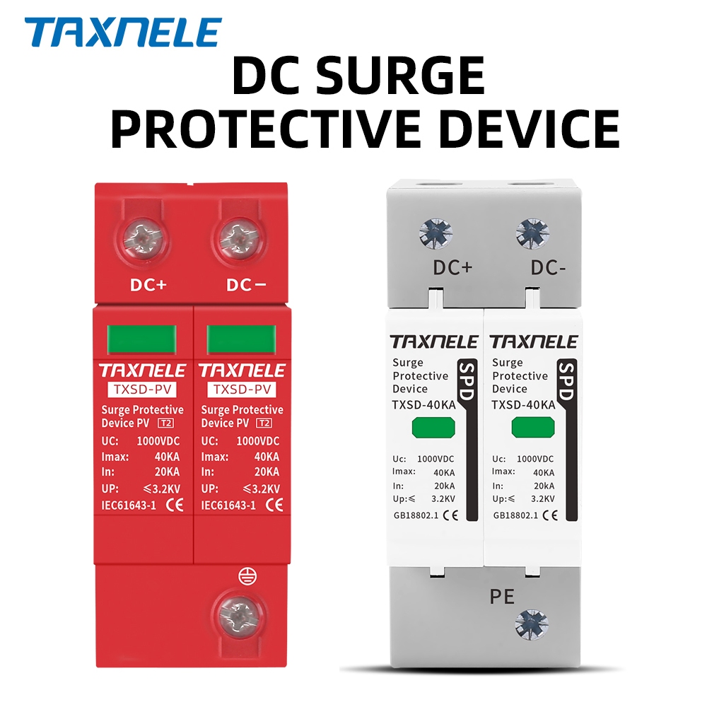 Taxnele DC SPD 600V 800V 1000V 2P 20KA 40KA surge Protector พลังงานแสงอาทิตย์ PV พลังงานแสง ...