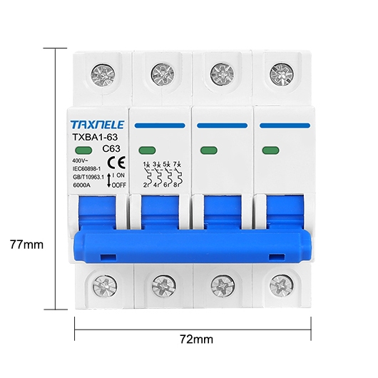 Taxnele AC MCB 1P 2P 3P 4P 230V 400V 6KA สวิตช์เบรกเกอร์ป้องกันไฟฟ้า ...