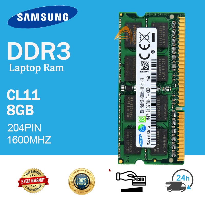 Samsung 8GB RAM DDR3 1600Mhz 2rx8 PC3 12800S หน่วยความจํา สําหรับโน้ตบุ๊ก SODIMM | Shopee Thailand