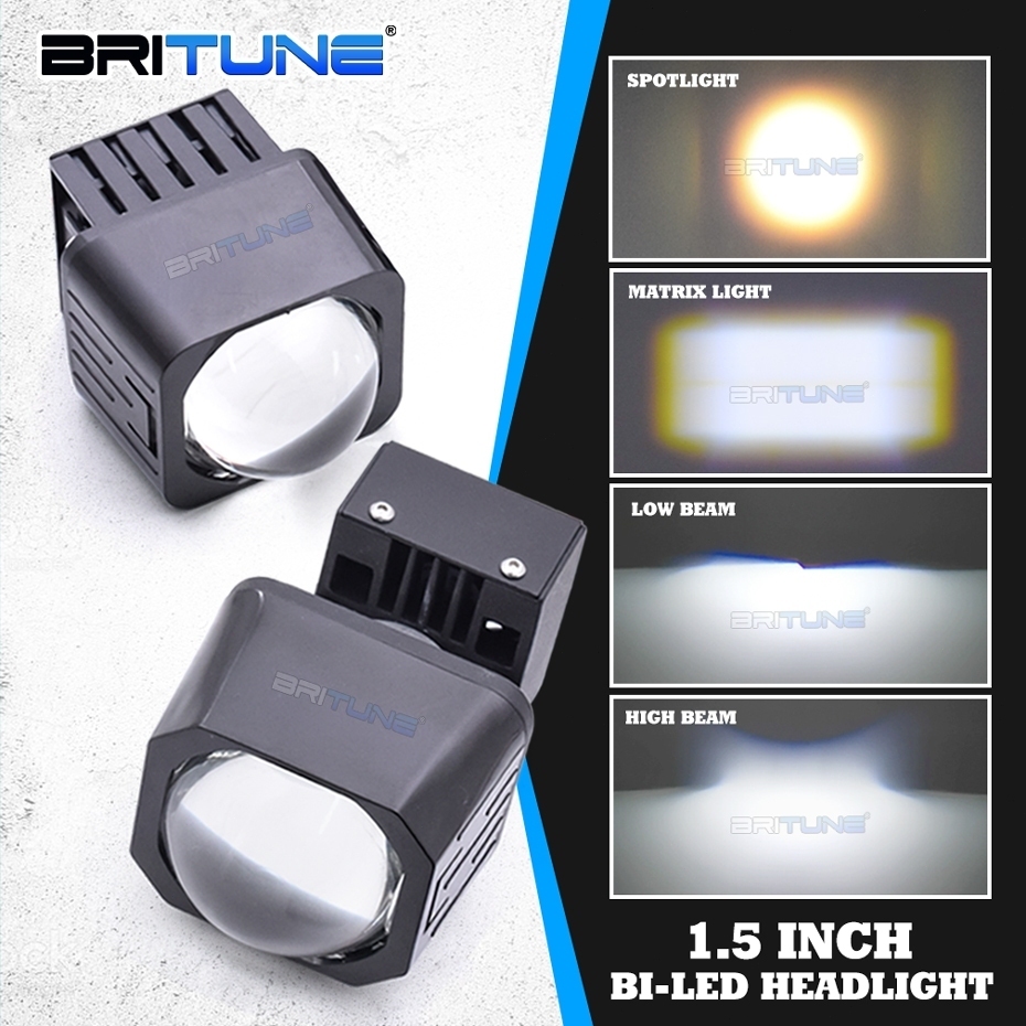 Matrix H4 H7 ไฟหน้าเลเซอร์ Bi-LED เลนส์ LED ขนาดเล็ก 9006 HB4 Hi/Lo ...