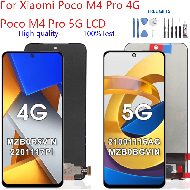 อะไหล่หน้าจอสัมผัส LCD แบบเปลี่ยน สําหรับ Xiaomi Poco M4 Pro 4G Poco M4 ...