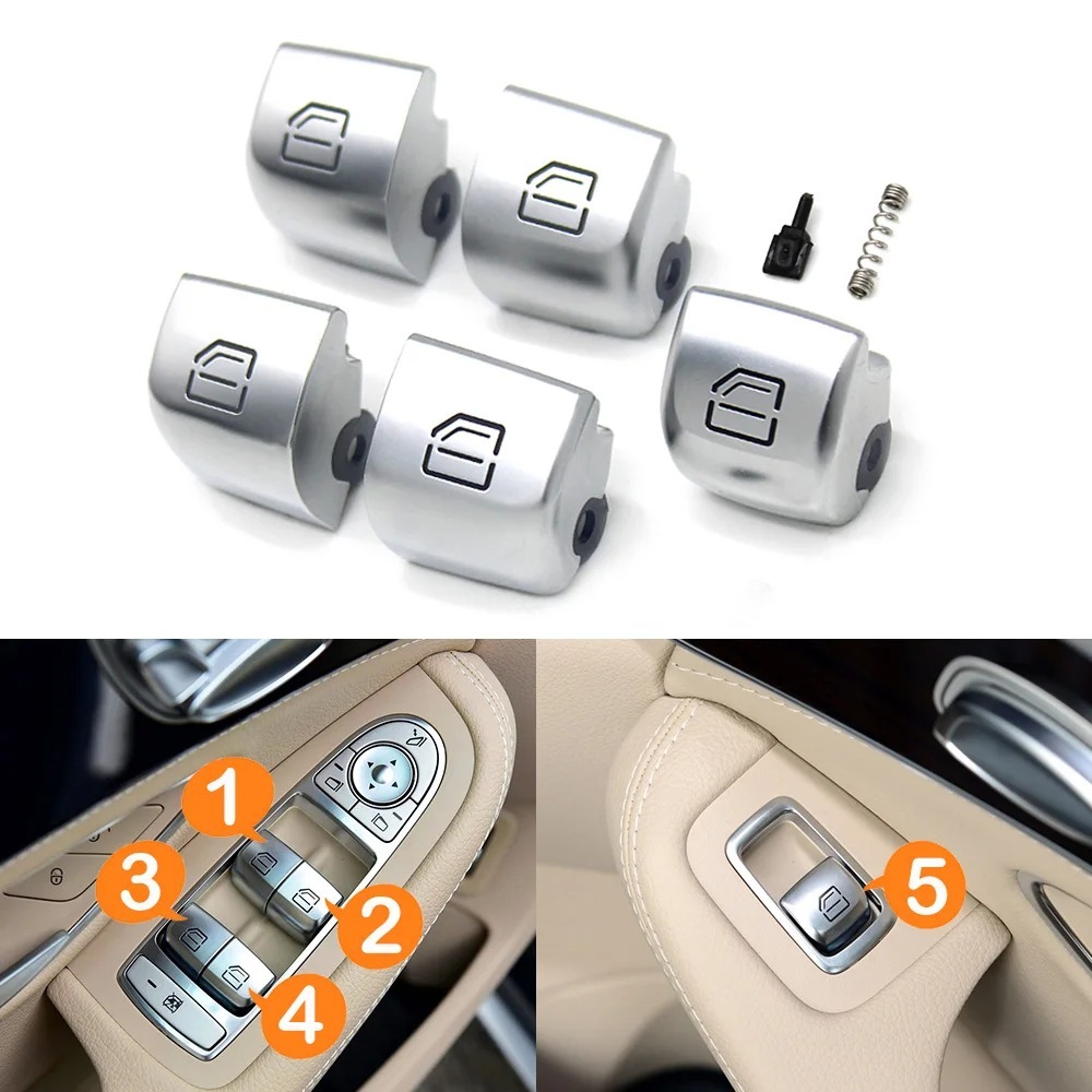 ฝาครอบปุ่มสวิตช์ควบคุมหน้าต่างรถยนต์ แบบเปลี่ยน สําหรับ Mercedes Benz C ...