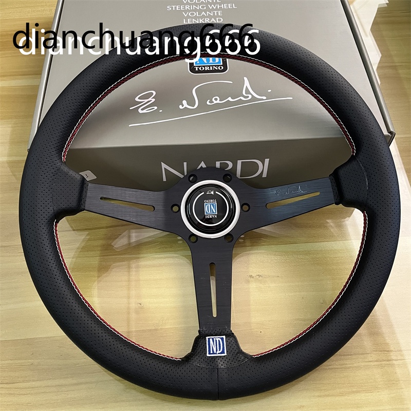 พวงมาลัย Nardi ND 14 นิ้ว หนังวัวแท้ พร้อมแตร 350 มม. | Shopee Thailand