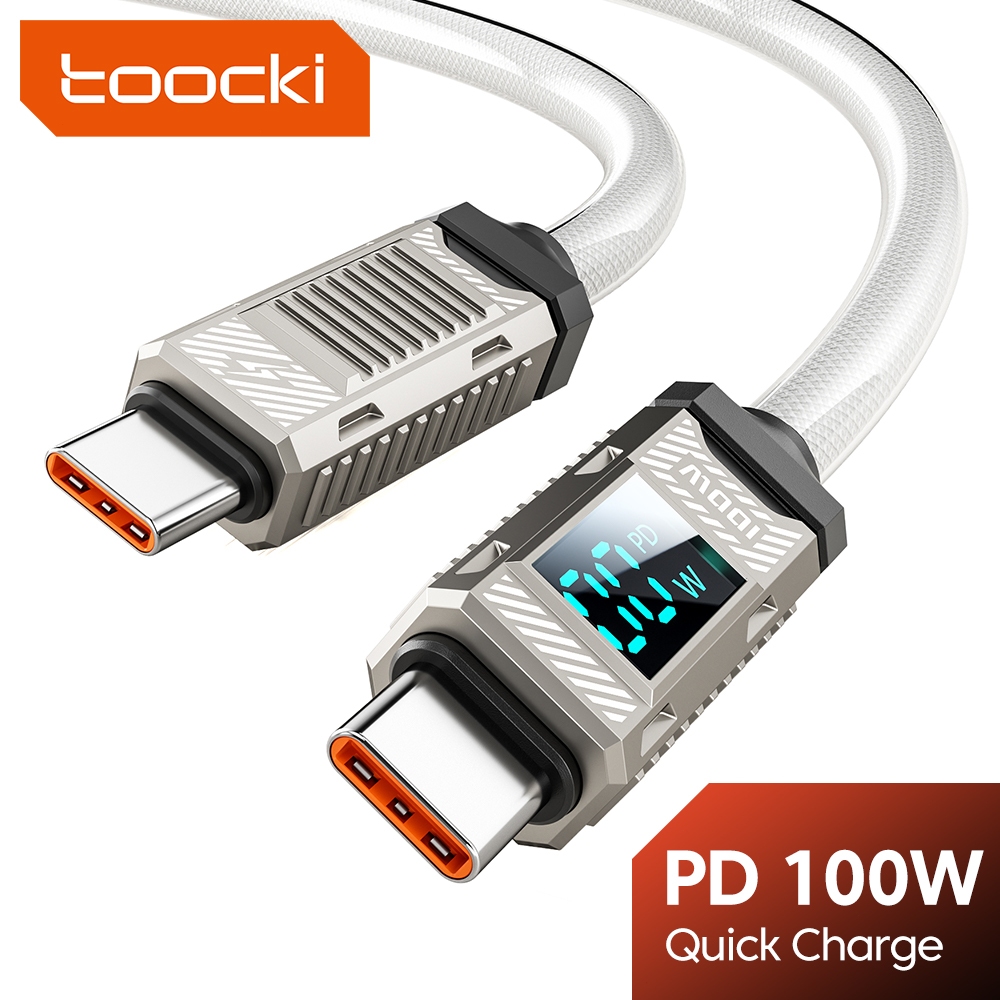 Toocki 100W Type C To Type C LED ดิจิทัล แสดงผล สายเคเบิล ชาร์จเร็ว สาย ...