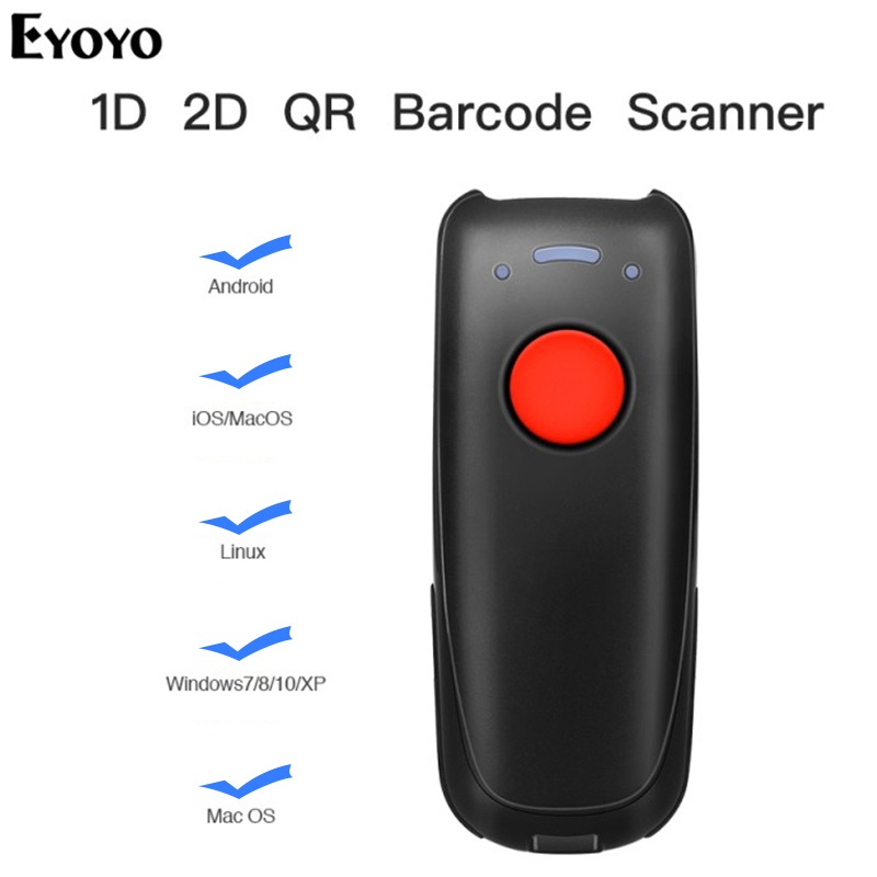 2D Mini Wireless Barcode Scanner Via Bluetooth Bar Code CCD QR Scan ...