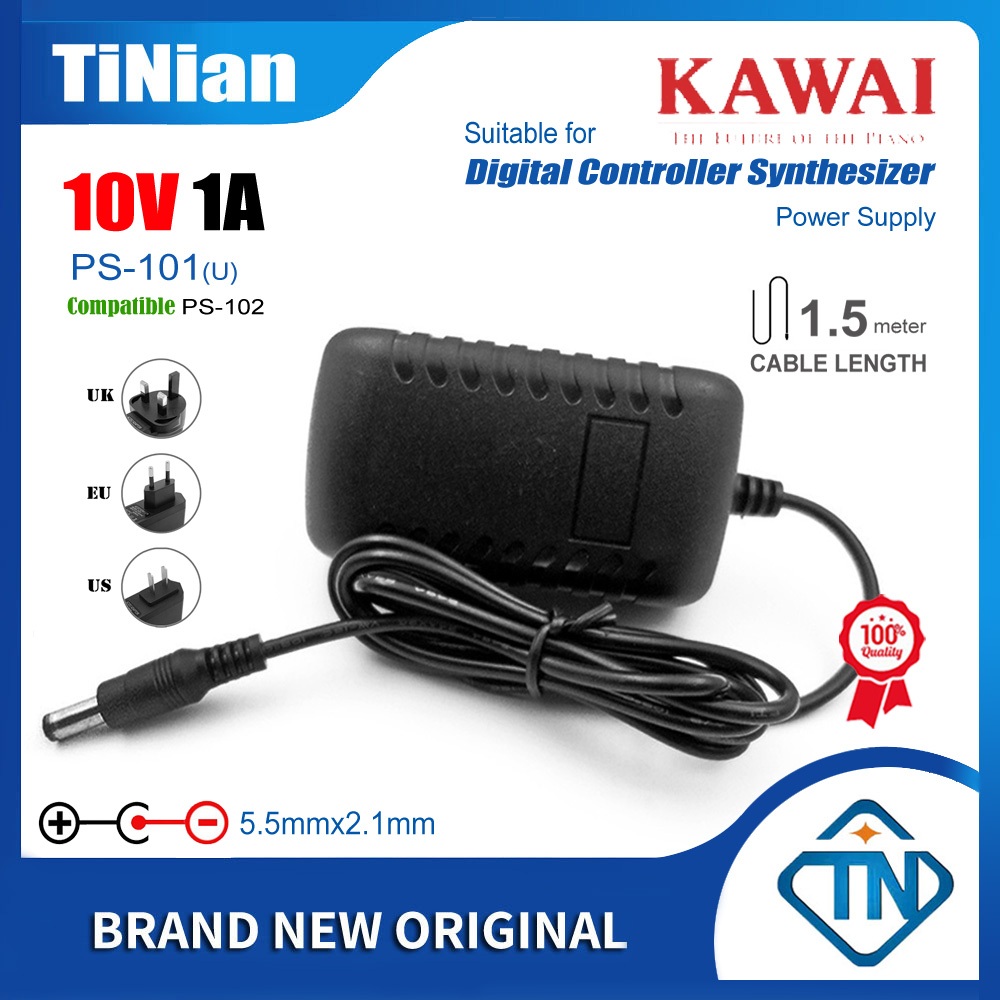 อะแดปเตอร์ AC / DC 10V 1A PS-101 PS-102 สำหรับ Kawai X50-D Q-80 Q-80EX ...