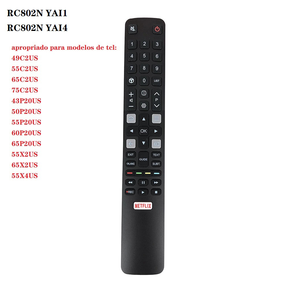 🔥remote รีโมททีวี FOR TCL LCD TV RC802N YAI1 / RC802N YAI4 49C2US ...