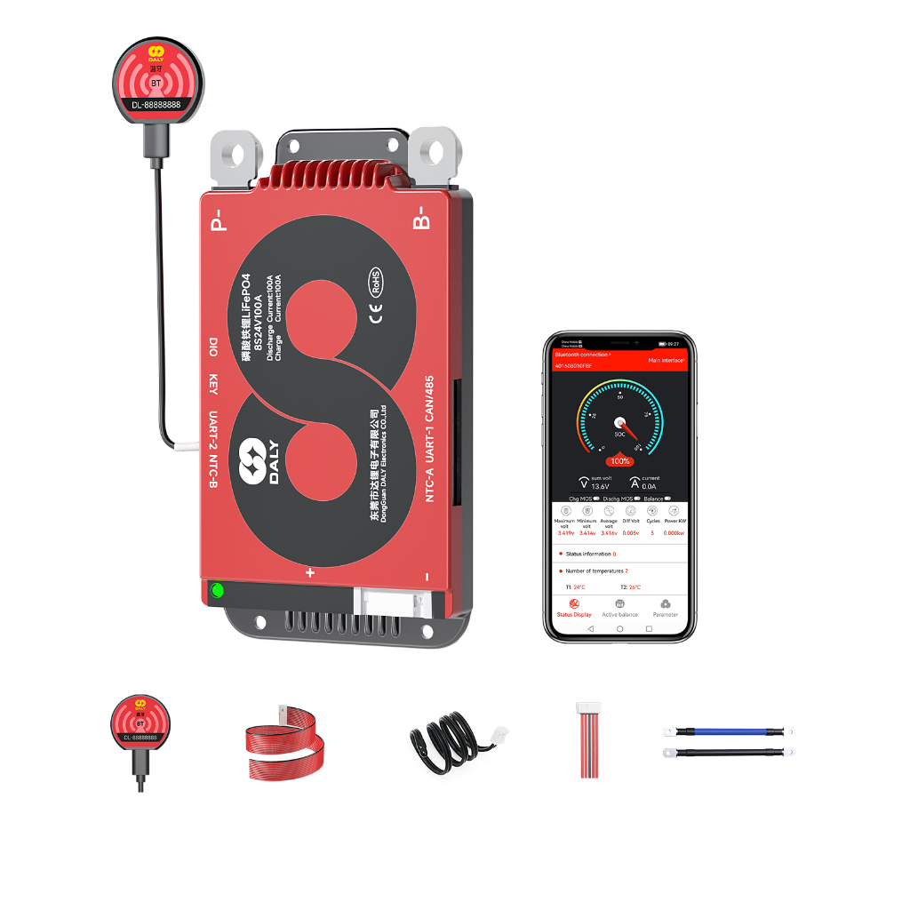 Daly สมาร์ท BMS Li-ion แบตเตอรี่ 4s 12v 8s 24V 16s 48V 20S 60V 24S 72V BMS 30A 40A 60A 80A 100A ...