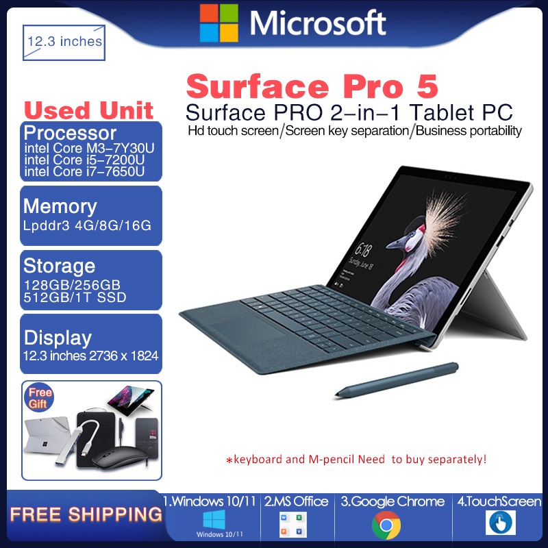 Microsoft Surface Pro2 Pro3 Pro4 Pro5 Pro6 Pro7 Pro7+ Surface go1/go2/go3 แล็ปท็อป 2-in-1 ...
