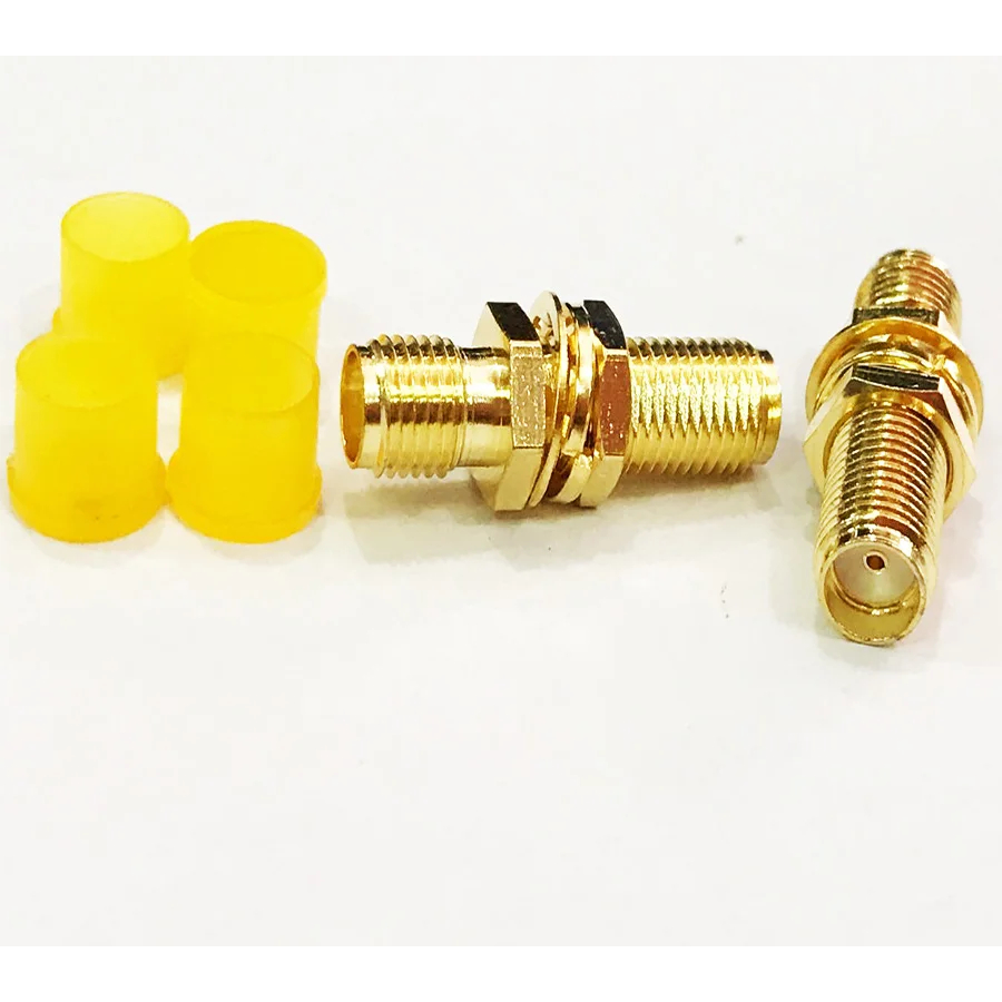 อะแดปเตอร์เชื่อมต่อ SMA Female to SMA Female Nut Bulkhead RF 2 ชิ้น ...