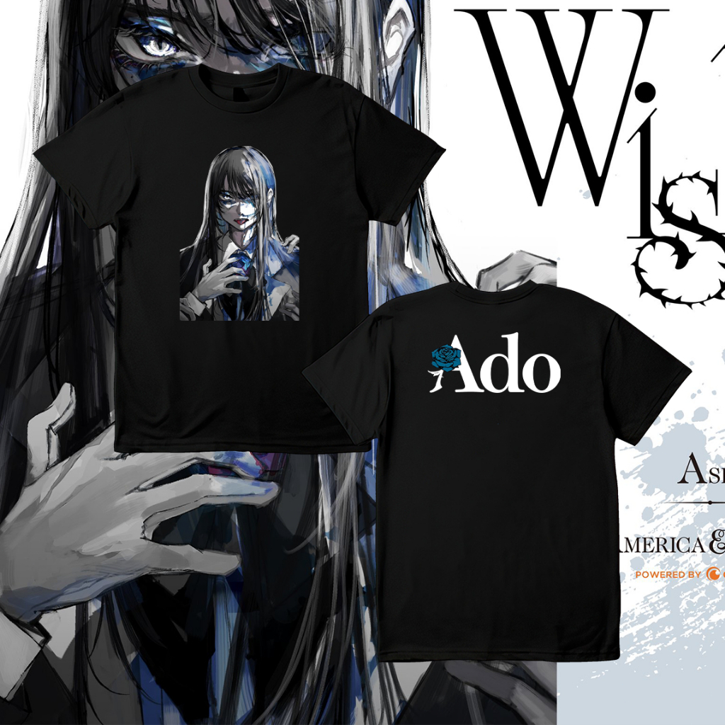 ADO T-Shirt - ADO Wish World Tour Concert สีขาวและสีดำ cotton100% s-5xl ...