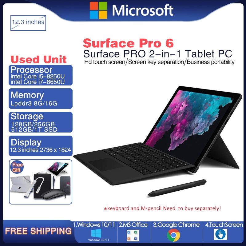 Microsoft Surface Pro2 Pro3 Pro4 Pro5 Pro6 Pro7 Pro7+ Surface go1/go2/go3 แล็ปท็อป 2-in-1 ...