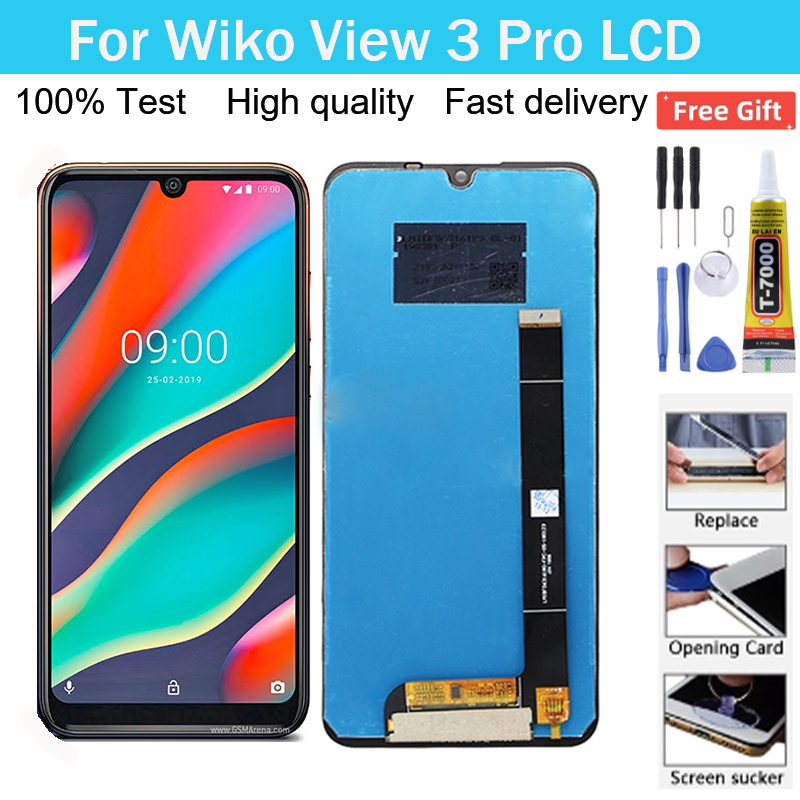 อะไหล่หน้าจอสัมผัสดิจิทัล lcd 6.3 นิ้ว แบบเปลี่ยน สําหรับ Wiko View 3 ...
