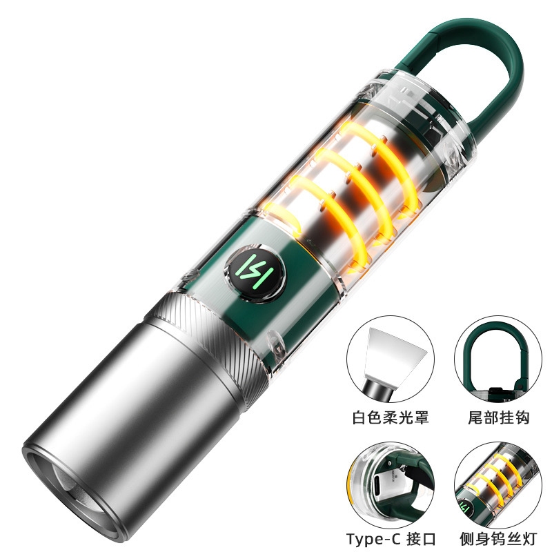 ไฟฉายฉุกเฉิน 30W LED TYPE-C ชาร์จแบตเตอรี่ในตัว อเนกประสงค์ สําหรับตั้ง ...