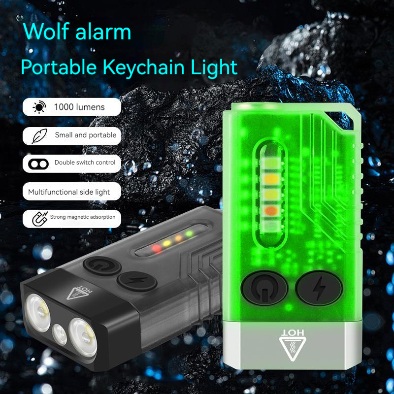 V10 LED พวงกุญแจ EDC ไฟฉาย Type-C ชาร์จไฟฉายทํางาน V3 PLUS แม่เหล็กบัซเซอร์ 365nm UV กระเป๋าโคม ...