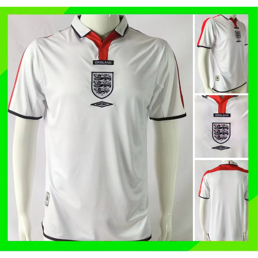 Retro 2004 England Home White Thai Edition คุณภาพสูง AAA BECKHAM #7 ...