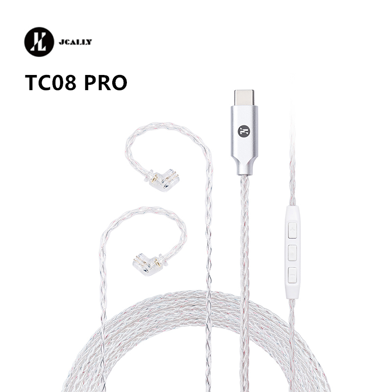 Jcally TC08 TC08 PRO TYPE-C ชุดหูฟังดิจิทัล ชุบเงิน KZ C Pin MMCX QDC ...