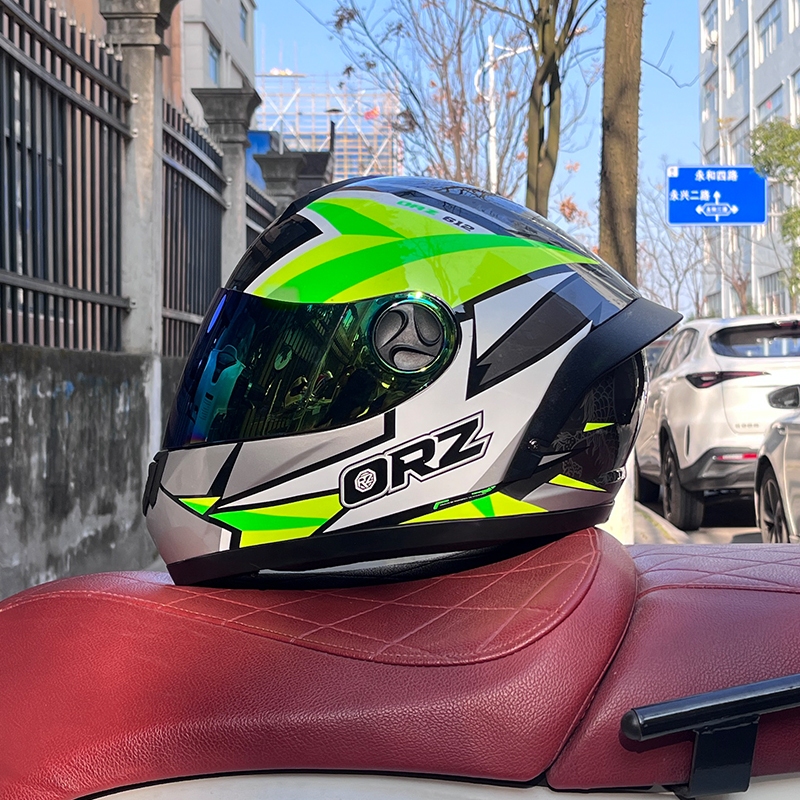 Orz หมวกกันน็อครถจักรยานยนต์ไฟฟ้า แบบเต็มใบ สไตล์สตรีท แฟชั่นฤดูร้อน สําหรับผู้ชาย และผู้หญิง ...