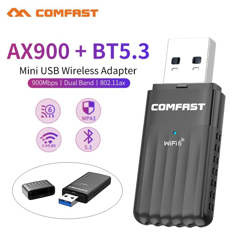 COMFAST USB Wifi 6 Bluetooth5.3 Dongle AX900 เครื่องรับสัญญาณ WiFi ...