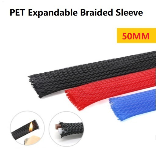 50mm PET Expandable Braided Cable Sleeve Wire Protecting Nylon ...