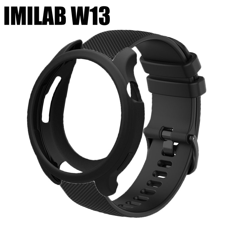 สําหรับ Imilab W13 เคส สายคล้อง สมาร์ทวอทช์ ซิลิโคน ป้องกัน กันชน ฝาครอบ สร้อยข้อมือ สําหรับ ...