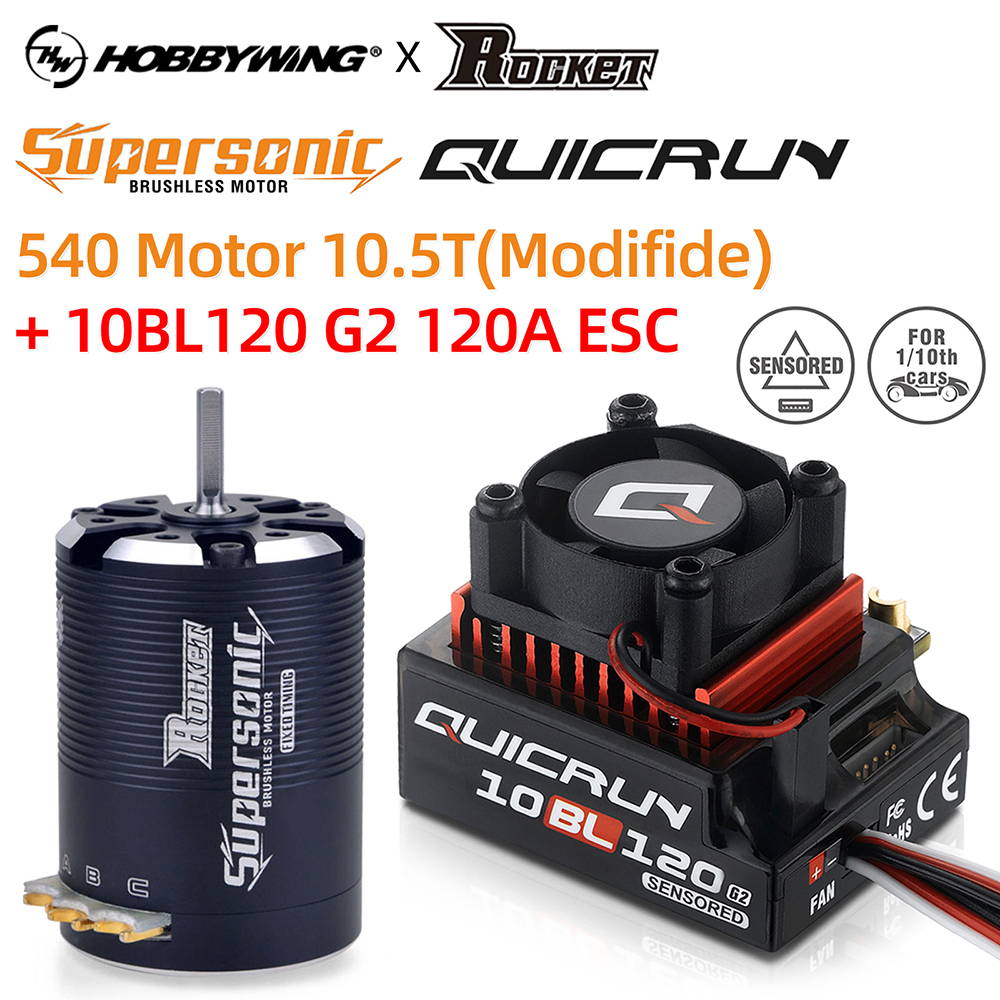 Hobbywing ESC QUICRUN มอเตอร์เซนเซอร์ไร้แปรงถ่าน กันน้ํา 10BL120 G2 120A Rocket 540 10.5T ...