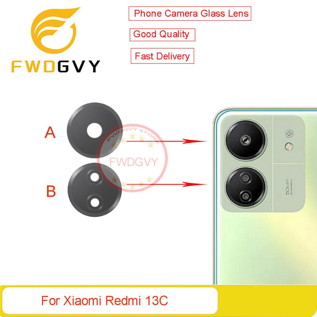 สําหรับ Xiaomi Redmi 13C เลนส์กระจกด้านหลัง พร้อมกาว อะไหล่ซ่อมแซม แบบ ...