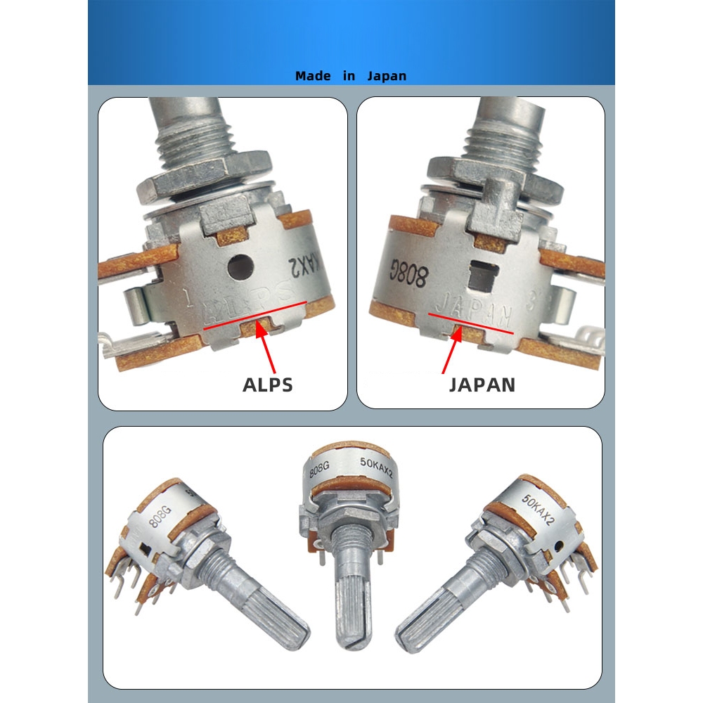 โพเทนชิโอมิเตอร์ควบคุมระดับเสียง ALPS Duplex Double 6 Pin 10KA 20KA ...