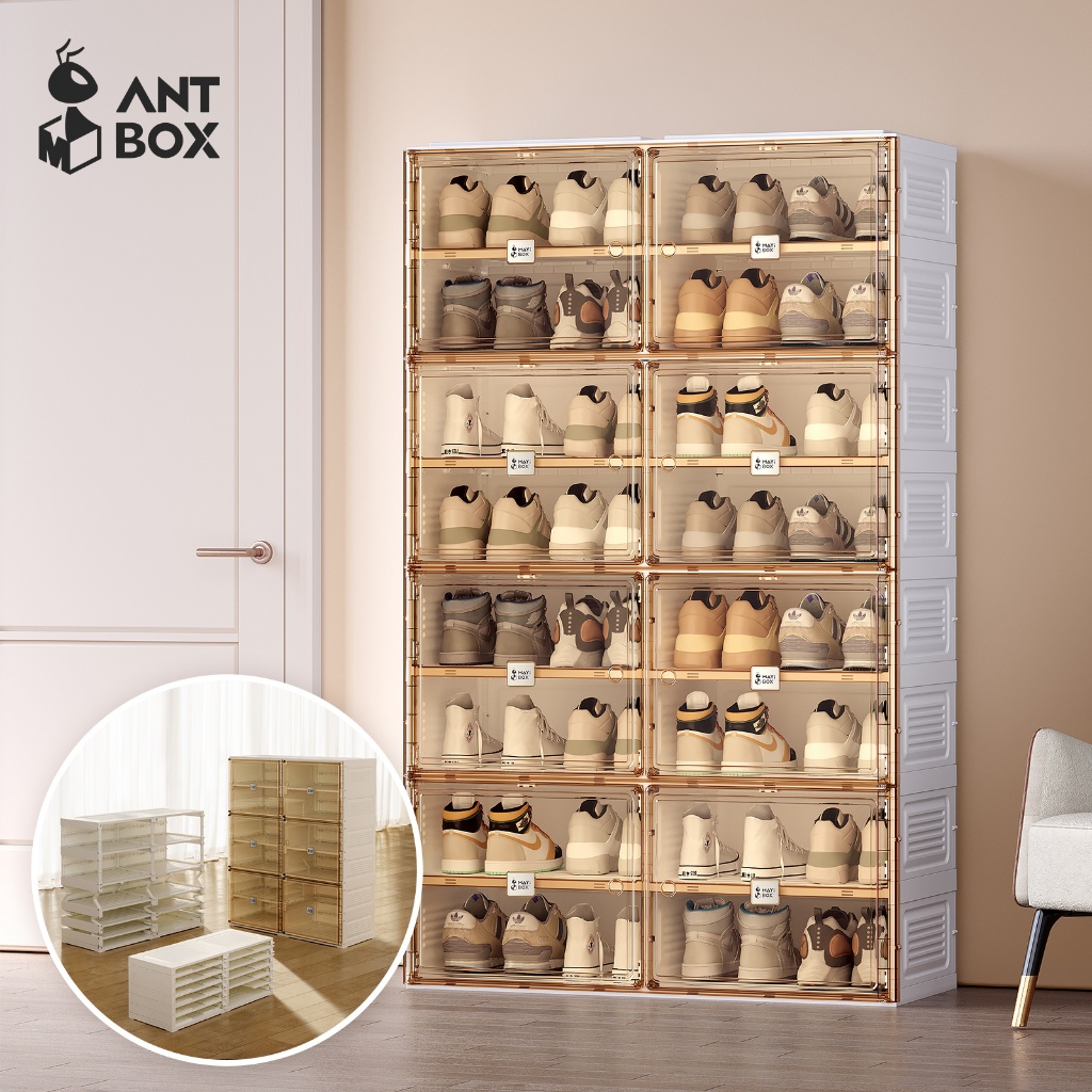 ANTBOX [พร้อมส่ง !! ] กล่องใส่รองเท้า-ตู้ใส่รองเท้า ติดตั้งง่าย พับเก็บ ...