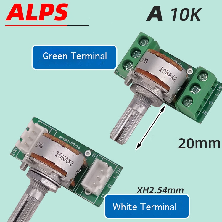 โพเทนชิโอมิเตอร์ควบคุมระดับเสียง ALPS Duplex Double 6 Pin 10KA 20KA ...