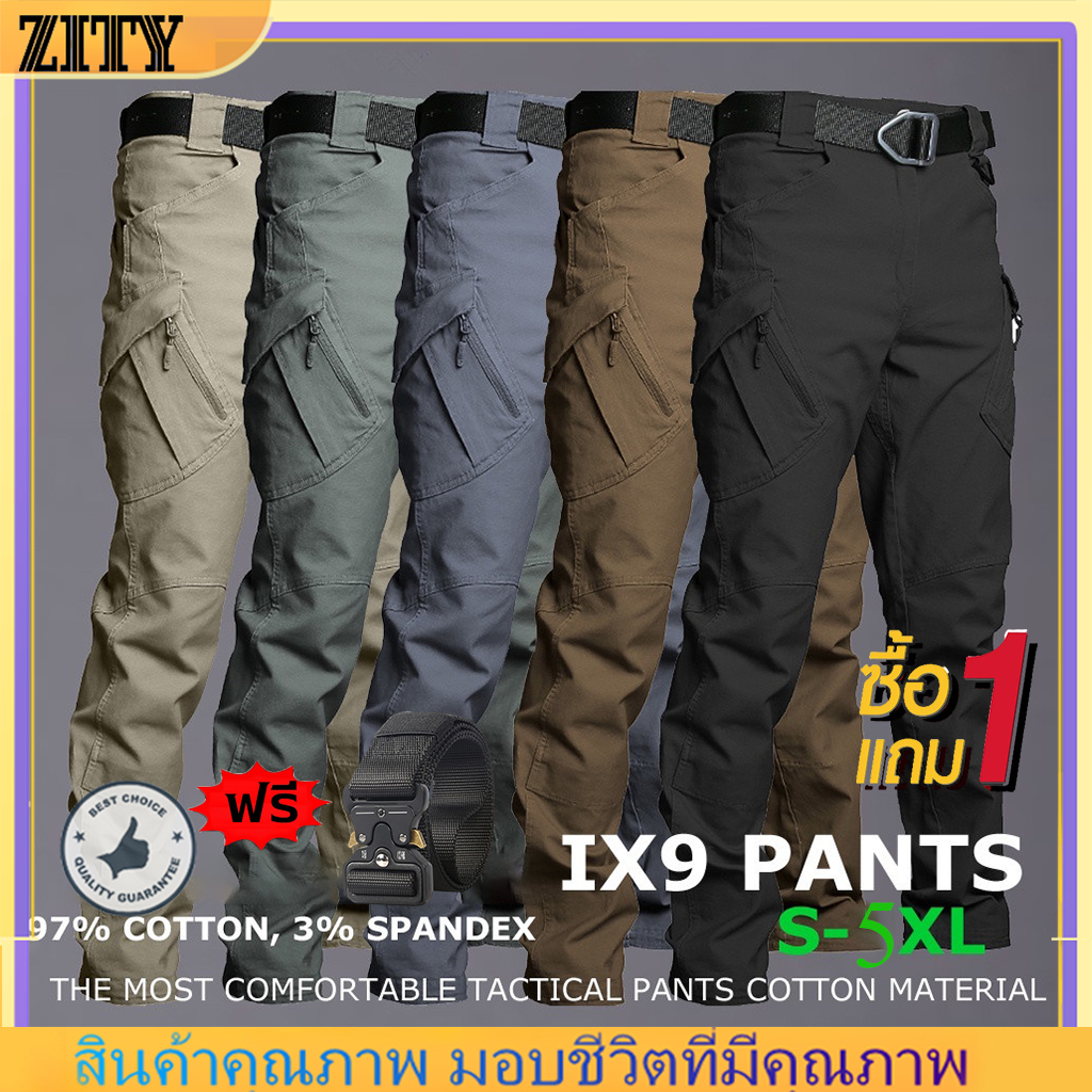 กางเกงยุทธวิธี ผู้ชายหลายกระเป๋า IX9/IX7 กองทัพกางเกงคาร์โก้กันน้ำสำหรับผู้ชาย ผ้าที่ทนต่อการสึก ...