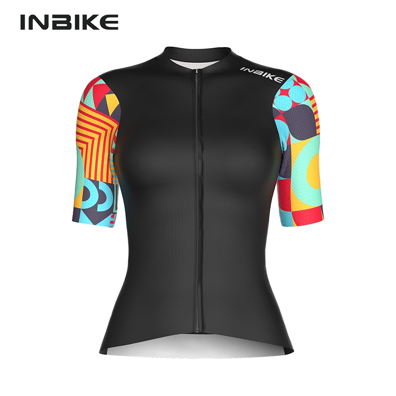 INBIKE เสื้อปั่นจักรยาน แขนสั้น พร้อมกระเป๋าด้านหลัง 3 ช่อง สําหรับผู้หญิง ปั่นจักรยาน MTB ...