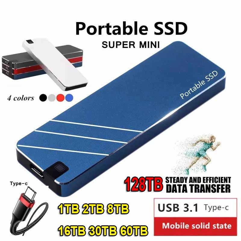 ฮาร์ดดิสก์ภายนอก SSD 4TB 8TB 16TB 32TB 64TB 128TB Type-C USB 3.0 ความเร็วสูง แบบพกพา สําหรับแล็ป ...