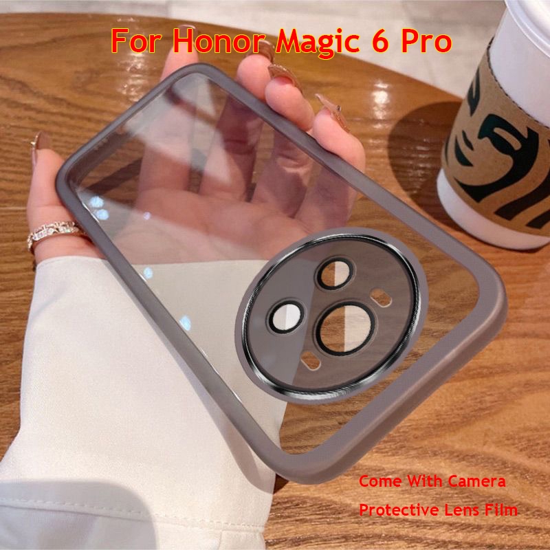 Honor Magic 6 Pro Magic6 Magic6Pro 6Pro เคสกันกระแทก แบบใส พร้อมฟิล์มกันรอยเลนส์กล้อง เคส ...
