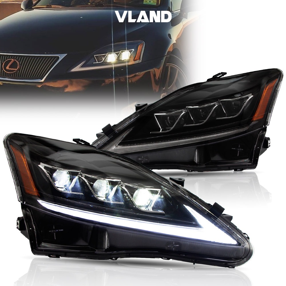 Vland ไฟหน้า LED สีเหลืองอําพัน 4 ประตู 08-14 ISF(XE20) สําหรับ Lexus ...