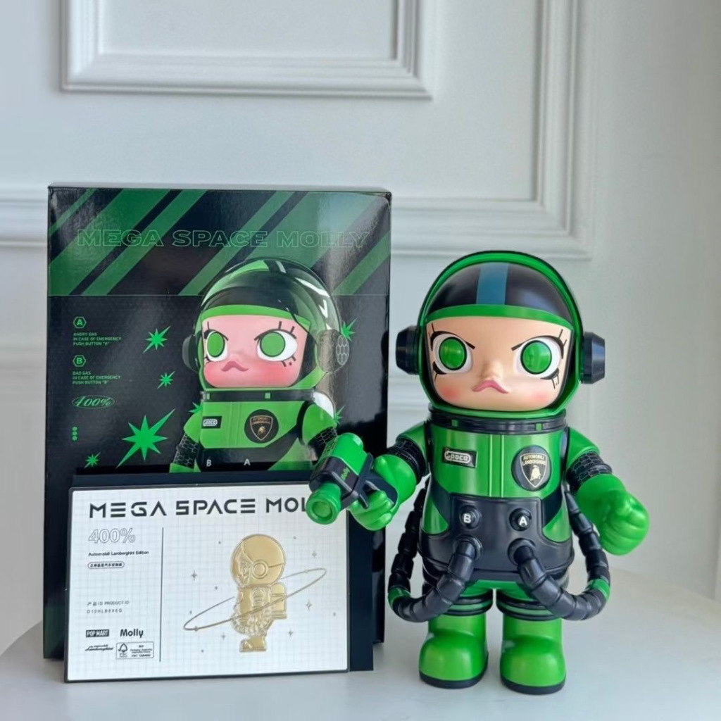 POP MART MEGA Space Molly 400% Lamborghini astronaut trendy doll figure ...