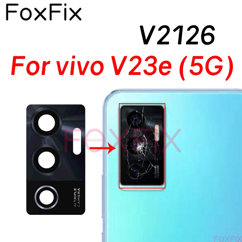 เลนส์กระจกกล้องด้านหลัง แบบเปลี่ยน พร้อมสติกเกอร์กาว สําหรับ vivo V23e ...