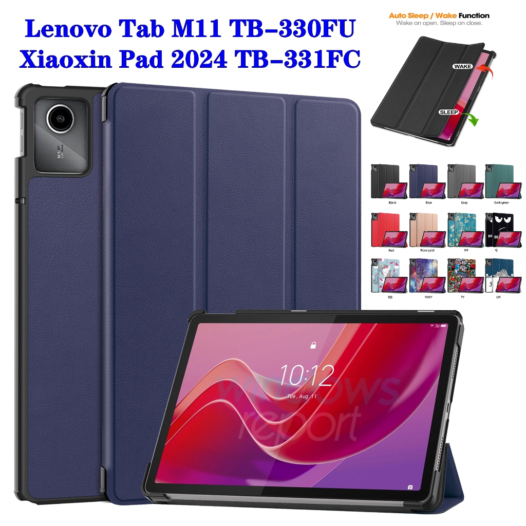 เคสแท็บเล็ต หนัง PU ฝาพับ กันกระแทก พร้อมช่องใส่บัตร สําหรับ Xiaoxin Pad 2024 Lenovo Tab M11 ...