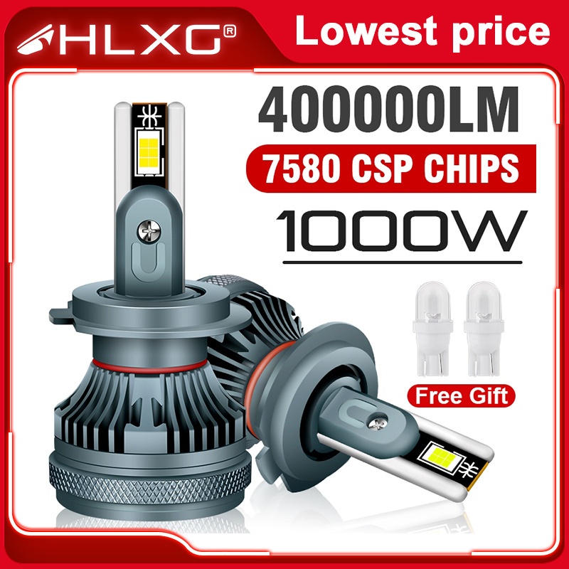 HLXG หลอดไฟหน้ารถยนต์ LED H7 Canbus หลอดไฟหมอก H11 H4 H1 HB3 9005 HB4 9006 9012 HIR2 1000W ชิป ...