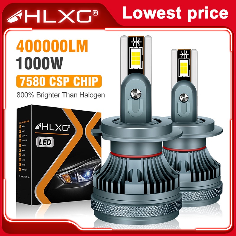 ไฟหน้าแคนบัส LED H7 H4 H11 1000W 400000LM หลอดไฟตัดหมอกเทอร์โบ LED H1 HB3 HB4 9005 9006 H9 H8 ...