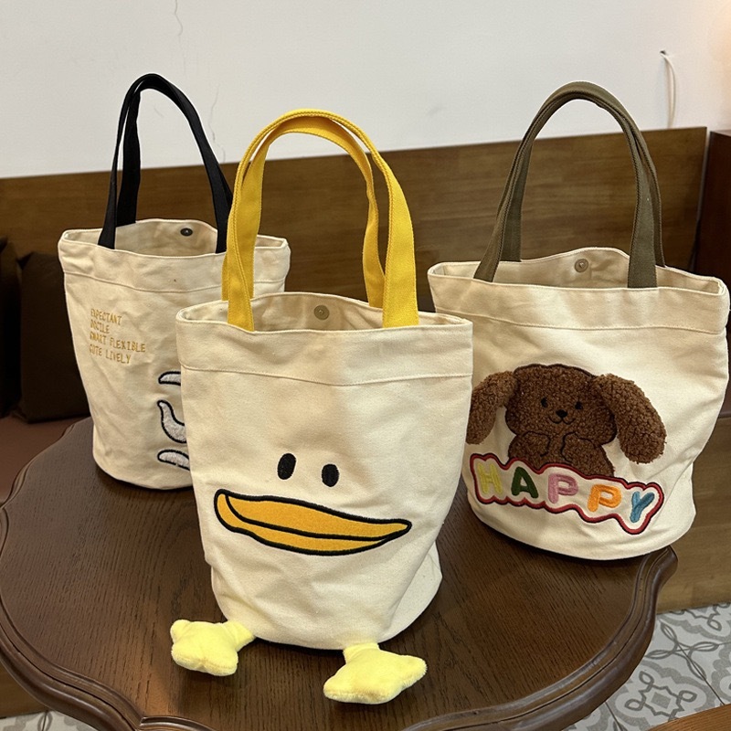 Bentoy Milkjoy กระเป๋าถือ ทรงบักเก็ต พิมพ์ลายเป็ด แฟชั่นสําหรับผู้หญิง ...